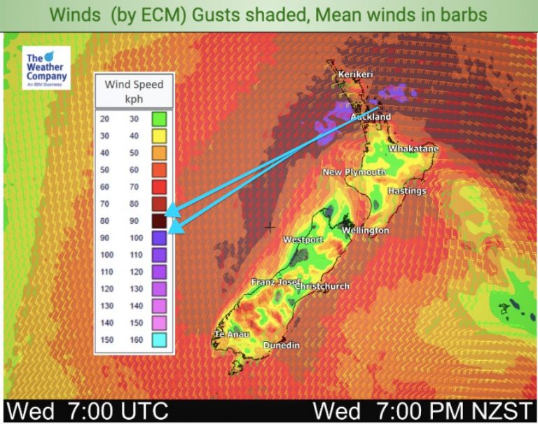 Windy Wednesday brings colder change. 7 day rainfall outlook + today’s ...