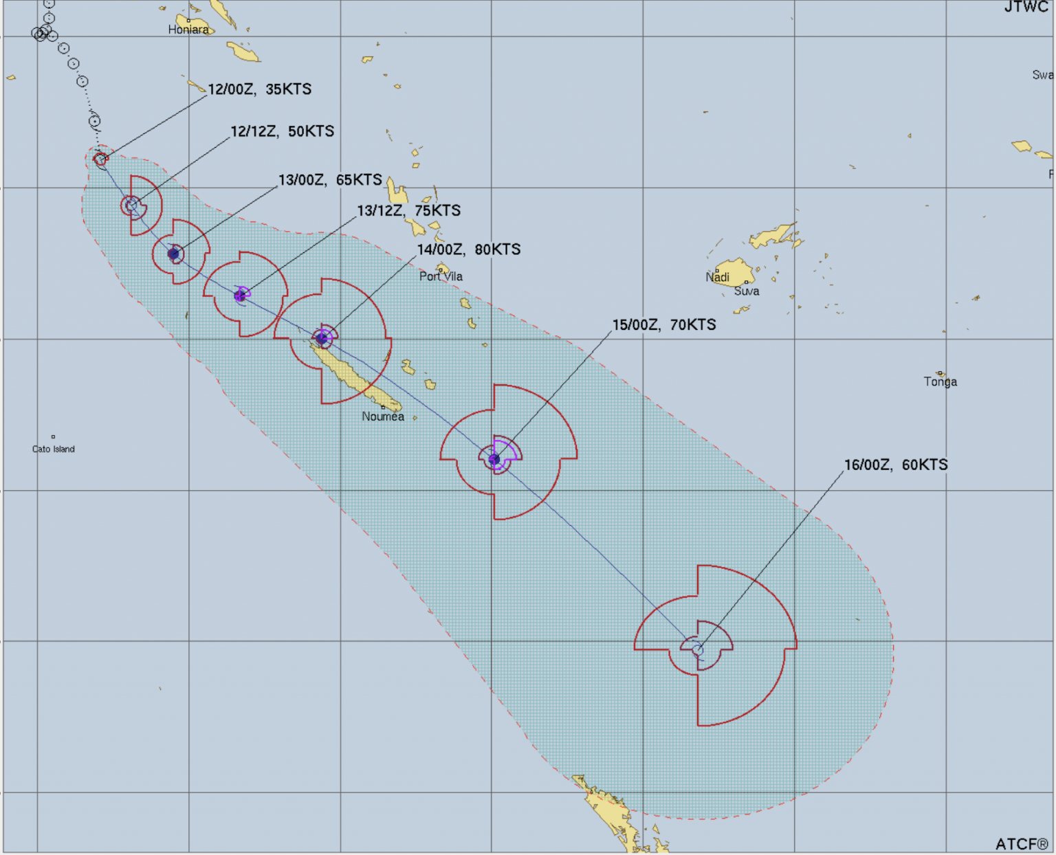 Tropical Cyclone RUBY forms in Coral Sea: New Caledonia, Vanuatu & New ...