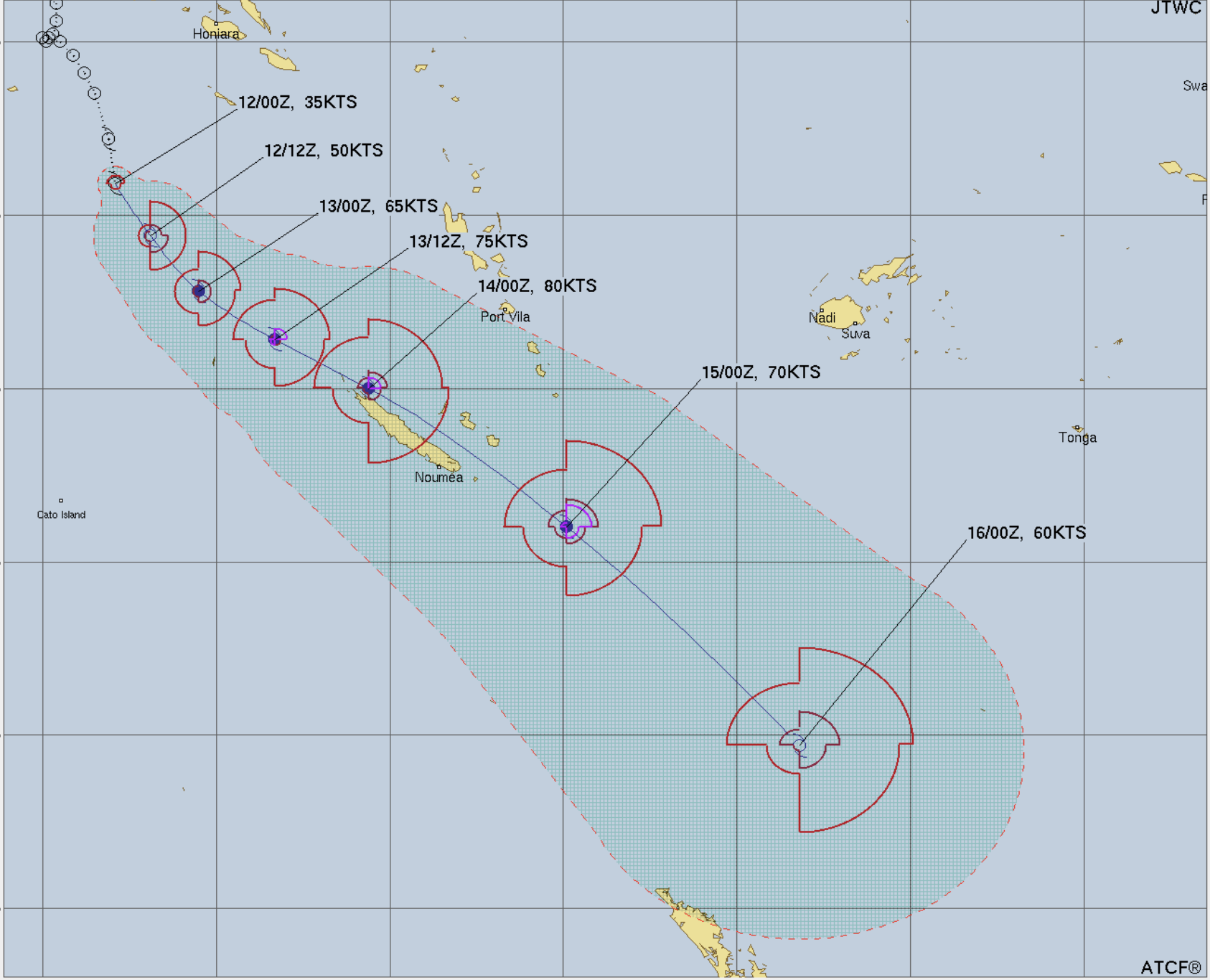 Tropical Cyclone RUBY forms in Coral Sea: New Caledonia, Vanuatu & New ...